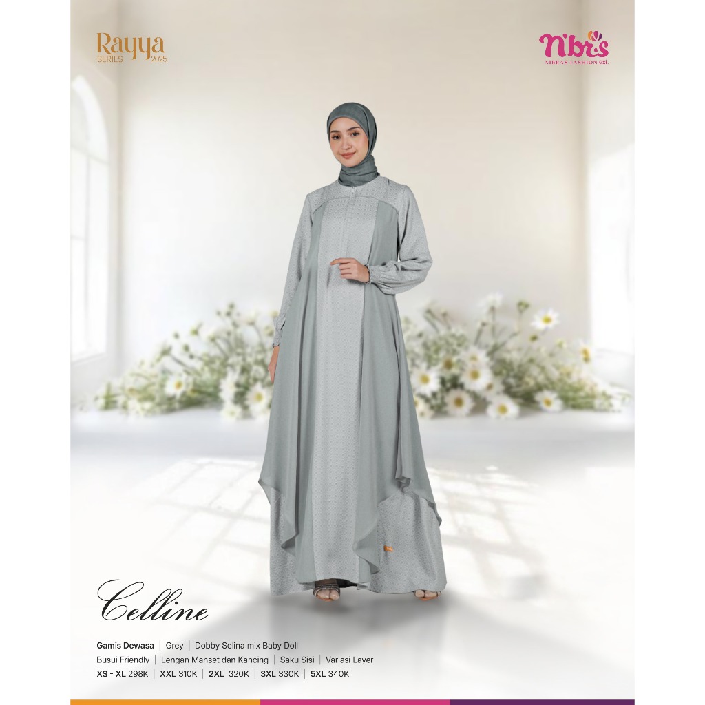 Jual NEW SARIMBIT NIBRAS TERBARU 2025 NIBRAS CELLINE SERIES GREY GAMIS DAN KOKO COUPLE | Shopee ...