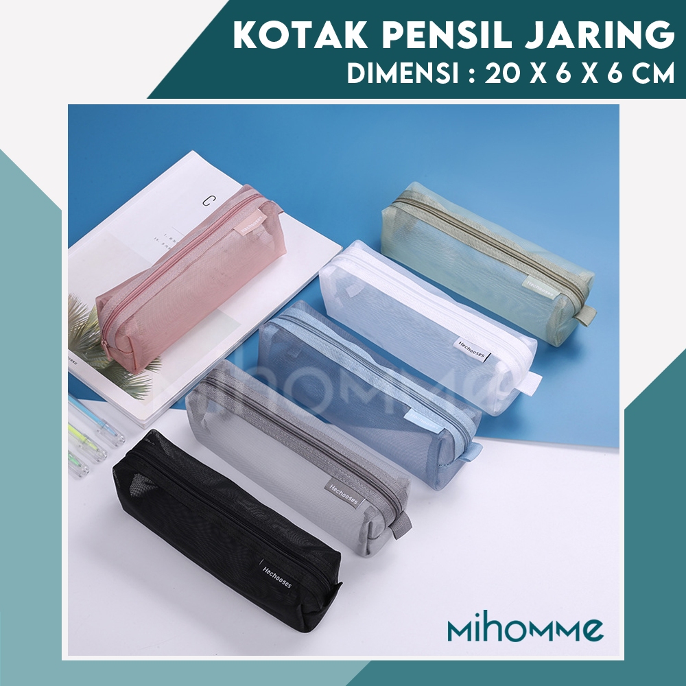 Jual Kotak Pensil Jaring Transparan Pouch Tempat Penyimpanan Alat Tulis ...