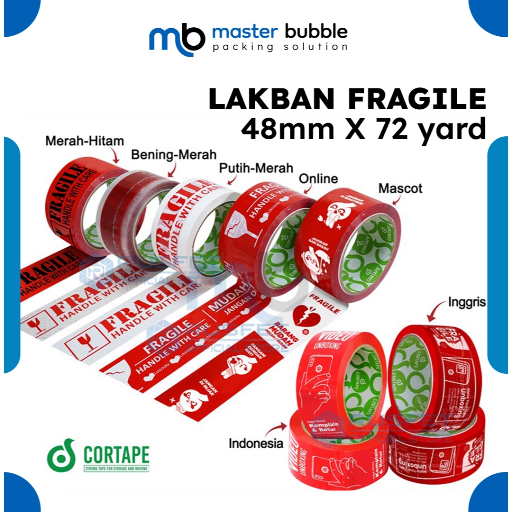 Jual Lakban / Selotip / Isolasi FRAGILE Handle With Care / Mudah Pecah ...