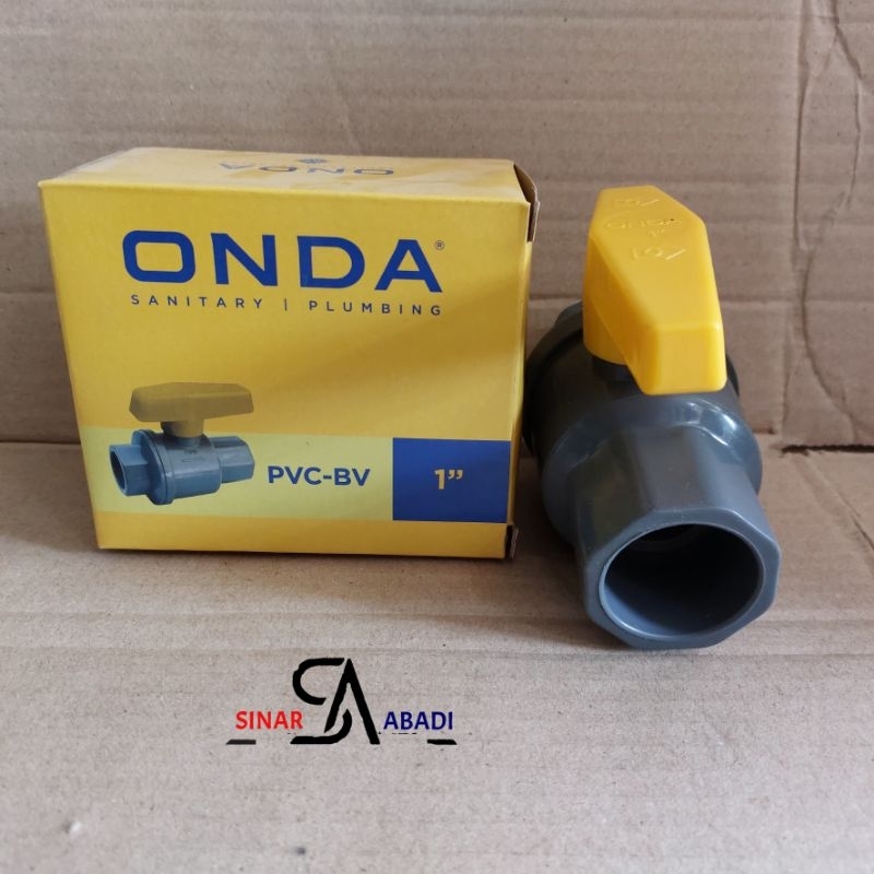 Jual STOP KRAN PVC ONDA 1"/BALL VALVE PVC ONDA 1"/BALL VALVE STOP KRAN PVC ORI ONDA | Shopee ...