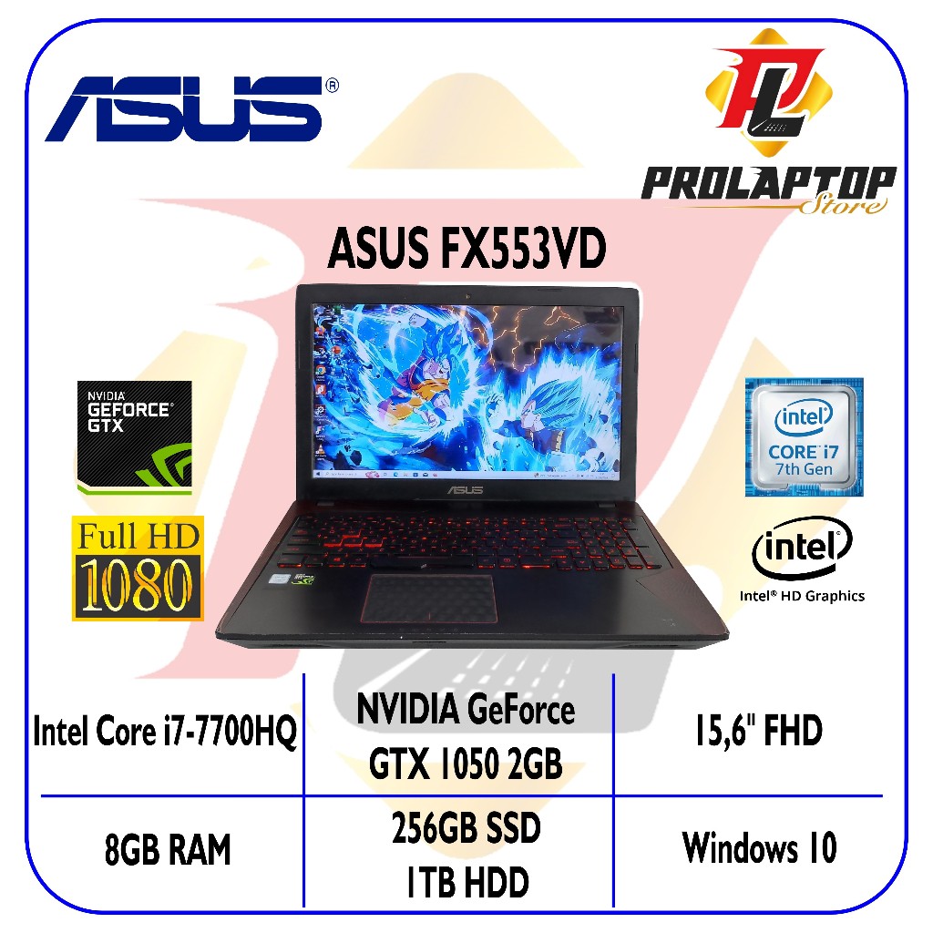Jual Laptop Gaming Asus FX553VD Intel Core i7-7700HQ GTX 1050 RAM 8GB ...