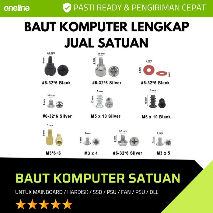 Jual Baut PC Komputer Satuan | Screw Sekrup Mainboard / Motherboard ...