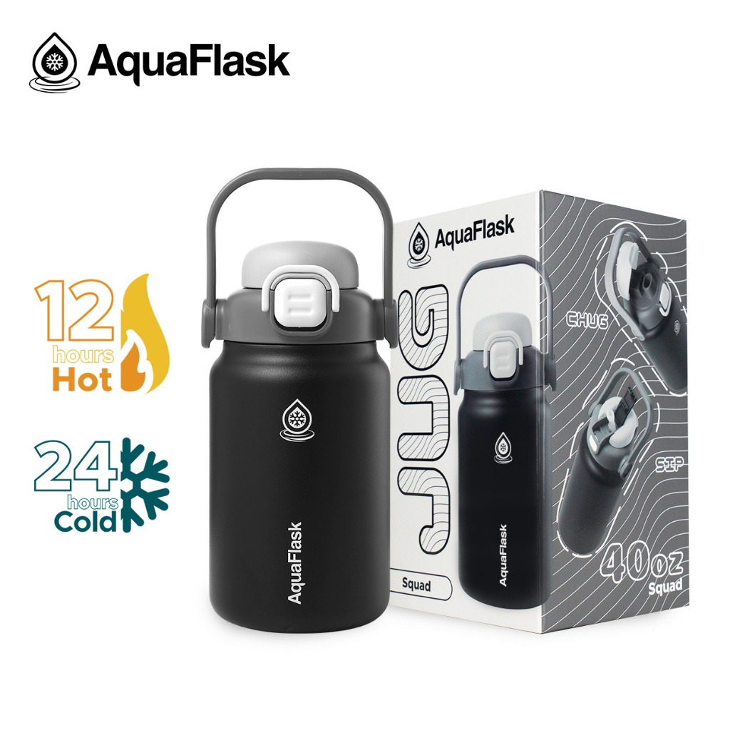 Jual AquaFlask Jug Edition 40oz / 50oz - Squad (Black) | Shopee Indonesia