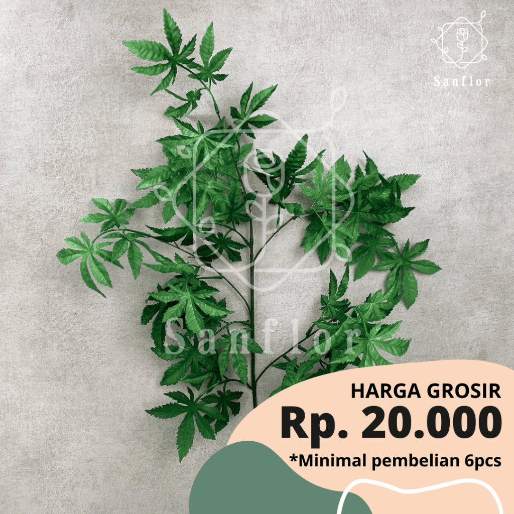 Jual DAUN MAPLE PLASTIK TANGKAI PANJANG/ DAUN ARTIFICIAL/ TANAMAN HIAS ...