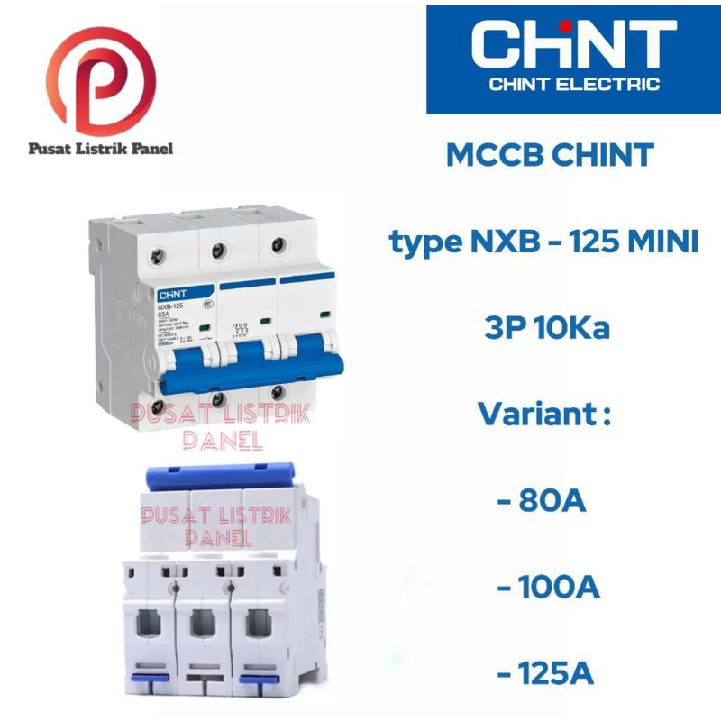Jual MCCB CHINT 80A/100A/125A type NXB - 125 3P 10kA Mini | Shopee Indonesia