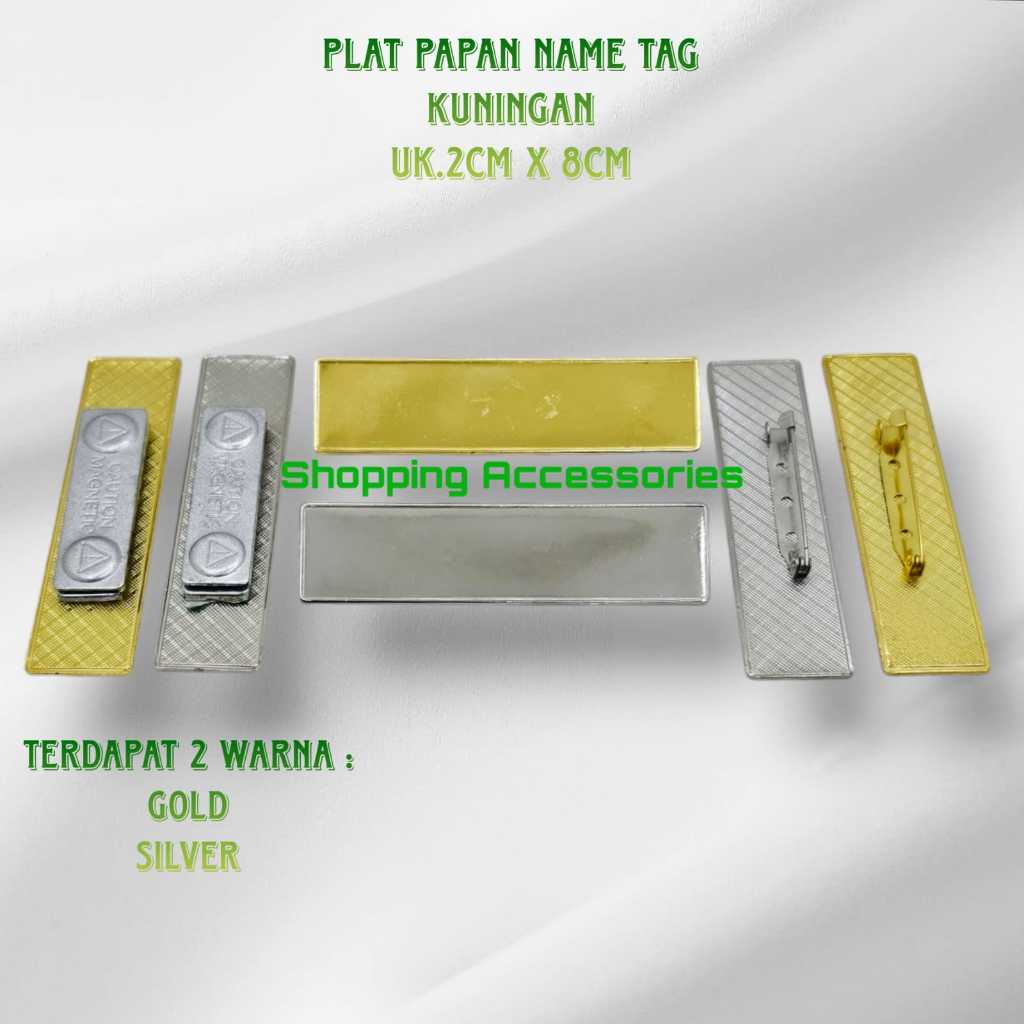 Jual Plat papan nama name tag kuningan tebal Ukuran 2x8cm -1pcs ...