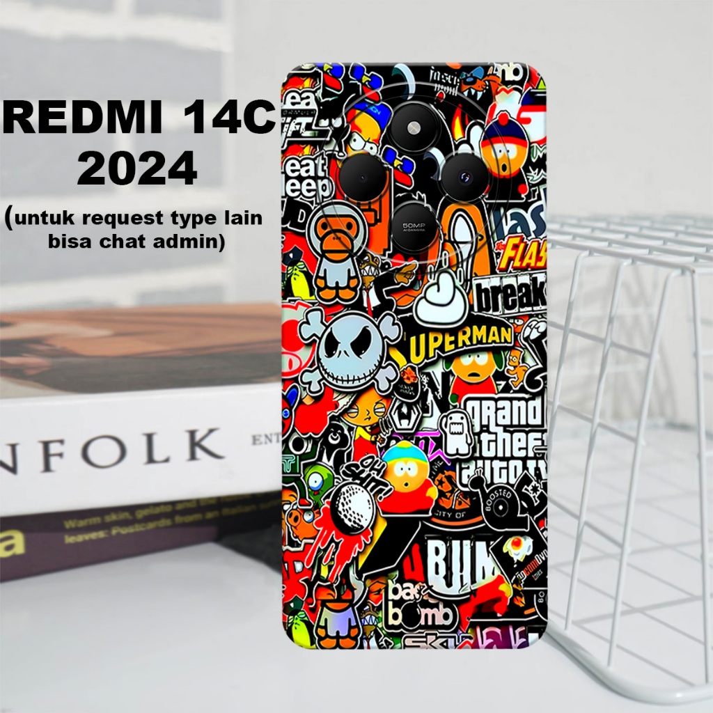 Jual CC25/ Softcase karet lentur untuk REDMI 14C 2024/Motif grafity ...