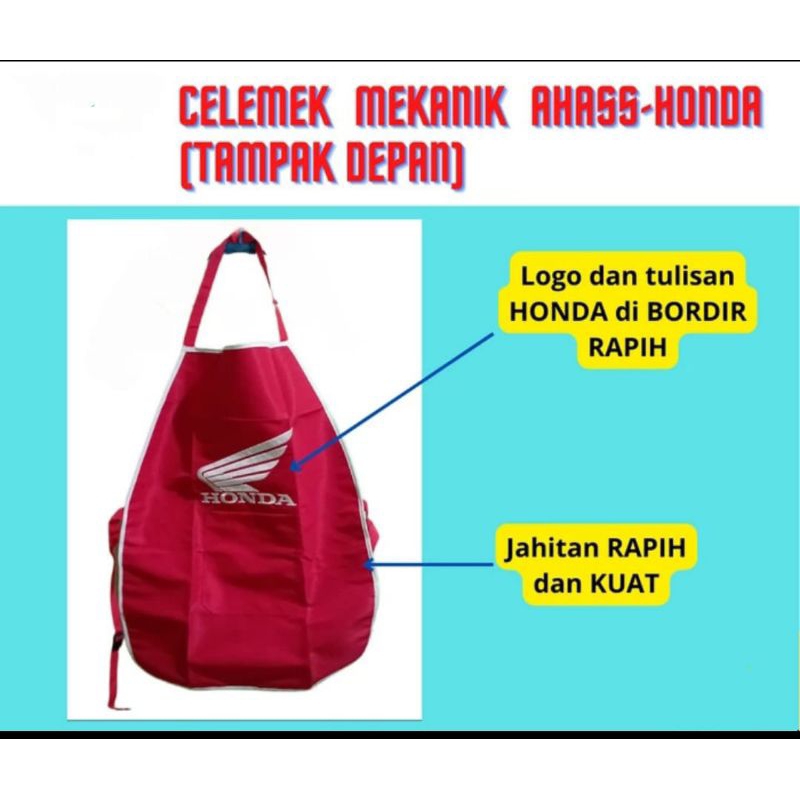 Jual Logo Bordir Celemek mekanik Honda Apron Honda standar Ahass ...