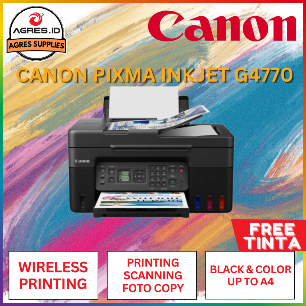 Jual [FREE TINTA] CANON PIXMA PRINTER G4770 Wifi Wireless Print Scan ...