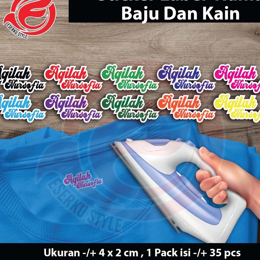 Jual Ekstra Sticker Label Nama Kain Baju Kaos Sablon Setrika Sticker ...