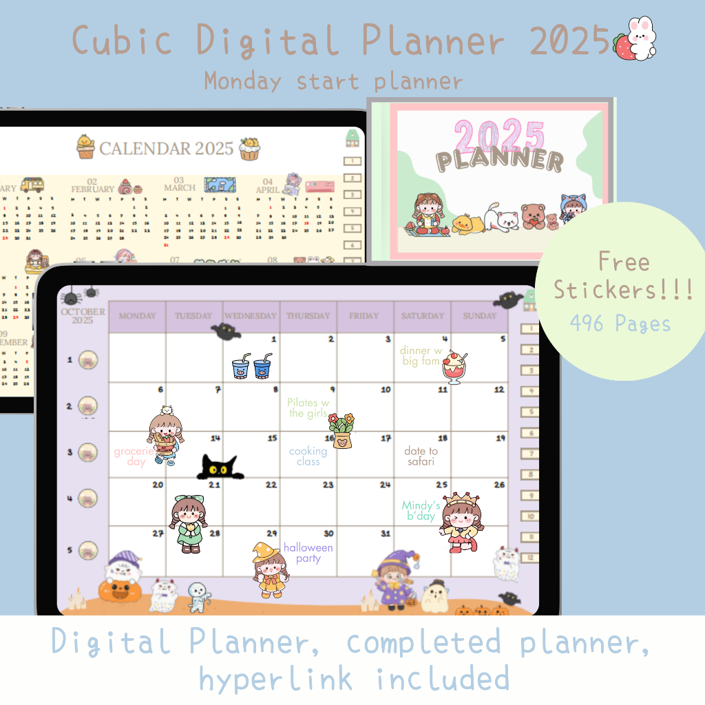 Jual Digital Planner 2025 Cute and colorful Weekly Daily Planner ...