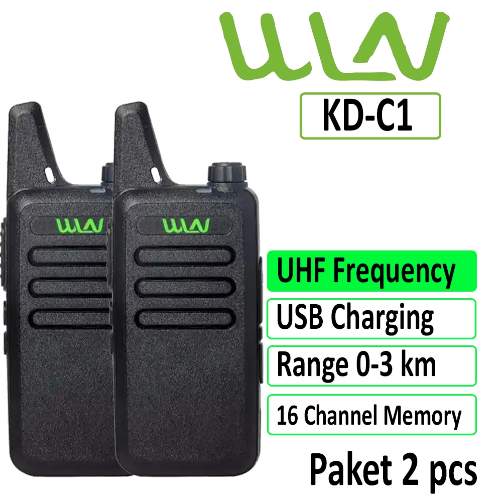 Jual WLN KDC1 KD-C1 Handy Talky Walkie Talkie UHF 400-470Mhz - HItam ...