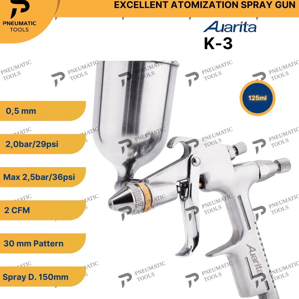 Jual Stok terbatas Spray Gun AUARITA K3 ORIGINAL Excellent Atomization ...