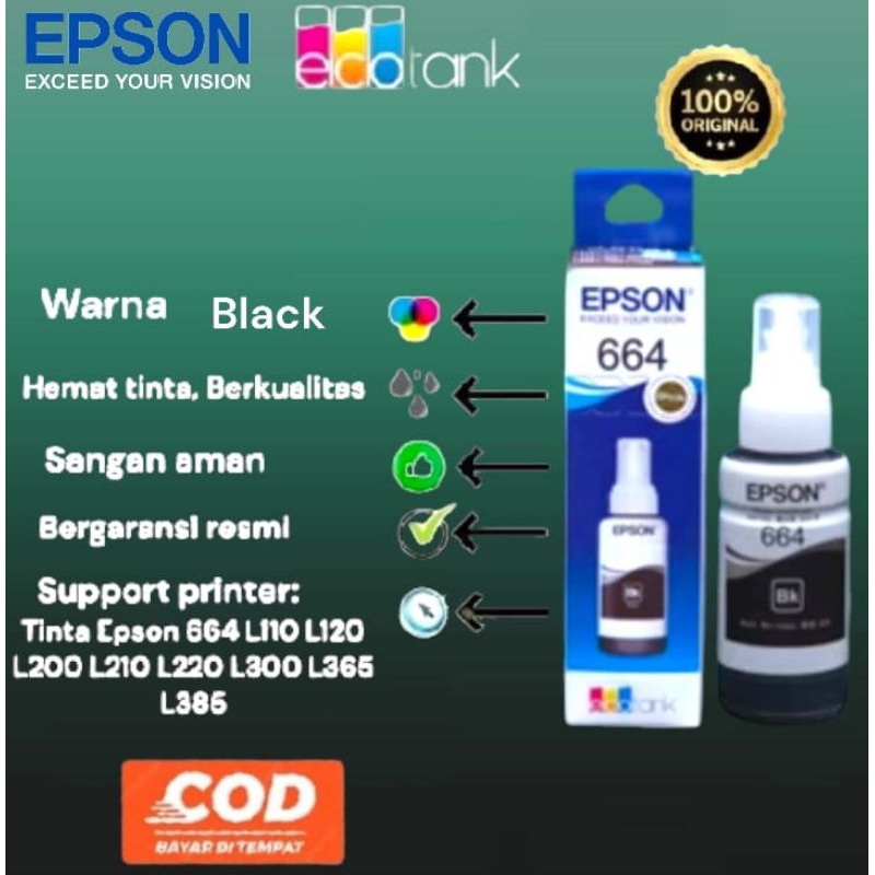 Jual TINTA PRINTER EPSON 664 ORIGINAL | Shopee Indonesia