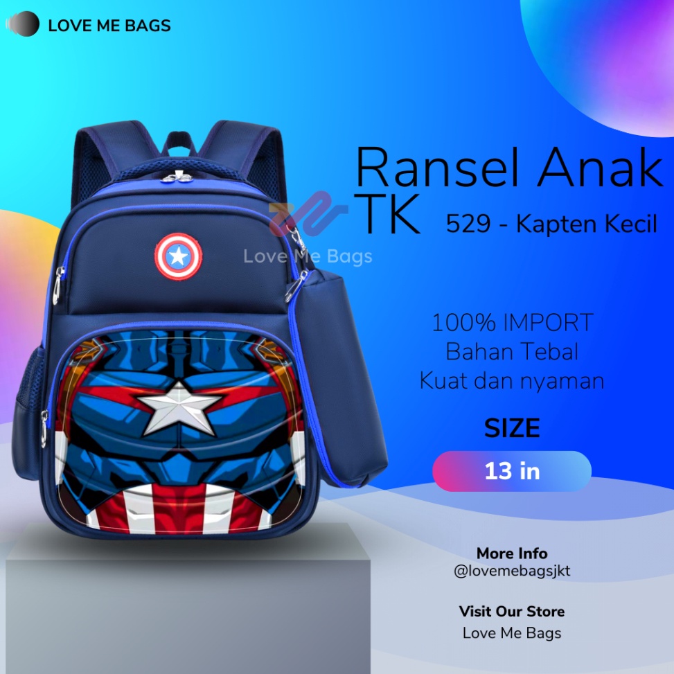Jual Sudah READY LMB Tas Anak Sekolah TK Paud Karakter SuperHero Bahan Nilon Kualitas Premium ...