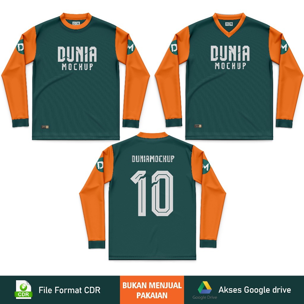 Jual Mockup Jersey Flat LS - CDR | Shopee Indonesia