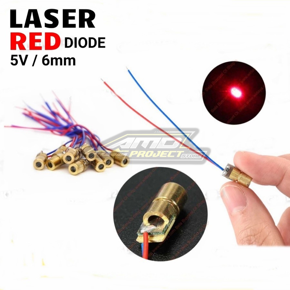 Jual Laser Diode 5V 650nm 5nW 6mm Pointer Dioda Led Merah Modul Zoomble ...