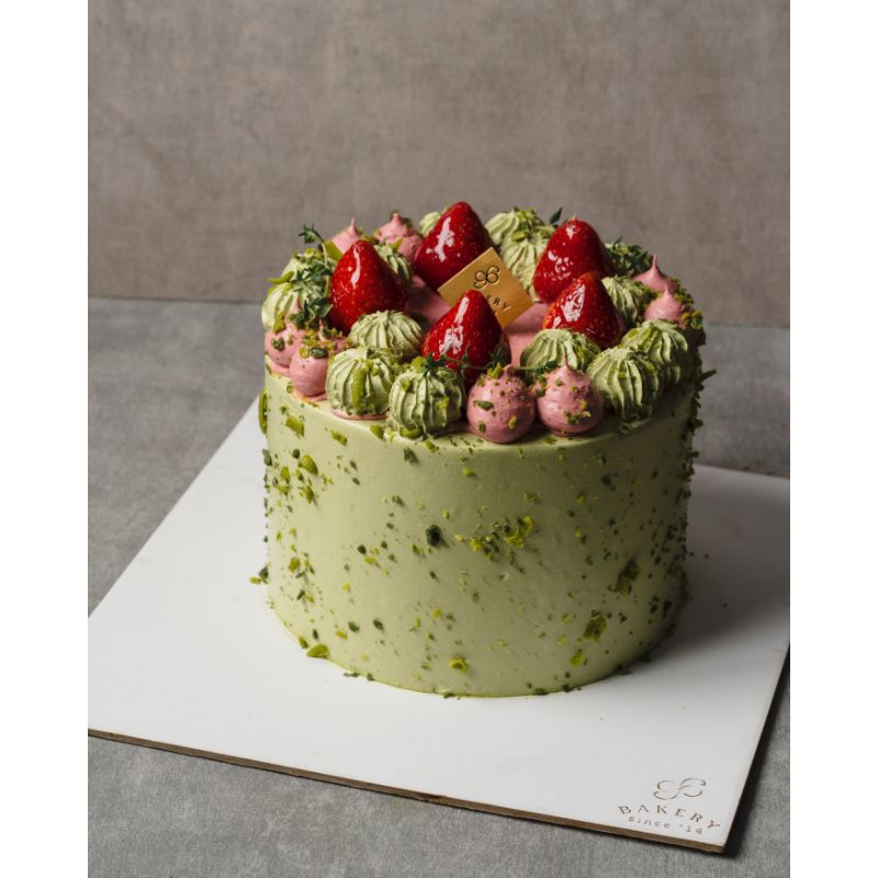 Jual 96 Bakery- Strawberry Matcha Cake | 16 cm | Kue Ulang Tahun ...