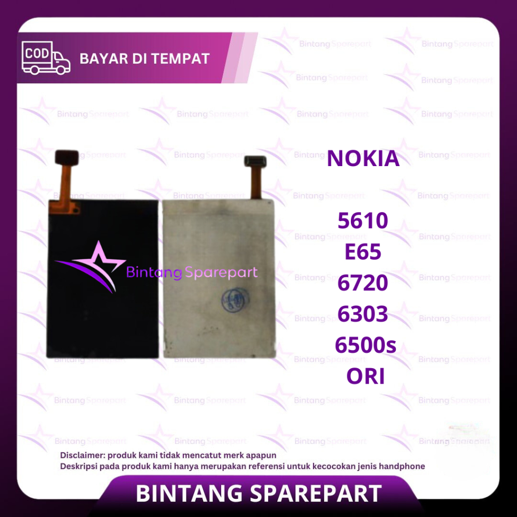 Jual LCD NOKIA 5610 / E65 / 6720 / 6303 / 6500s ORI | Shopee Indonesia