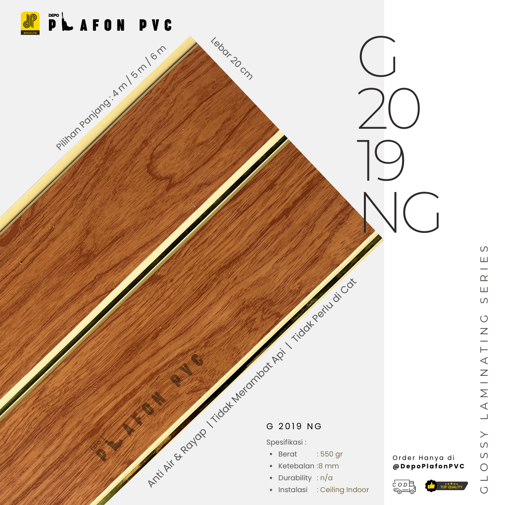 Jual Plafon PVC Glossy 8 mm Genius | Shopee Indonesia