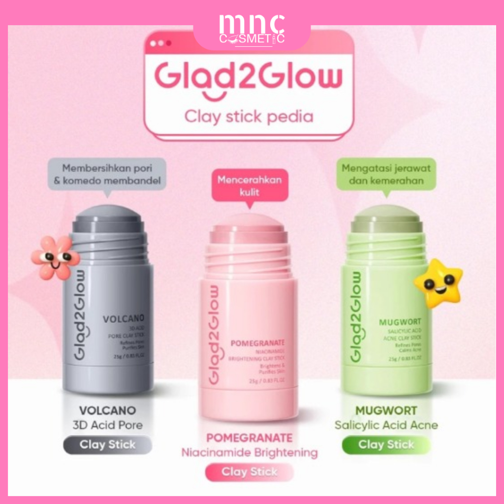 Jual Glad2Glow Volcano Clay Mask Masker Wajah Face Cleansing Stick ...