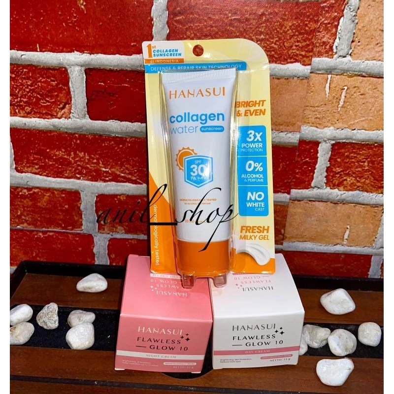 Jual Hanasui Paket 3 in 1 (Flawless Glow Day Cream +Hanasui Flawless ...