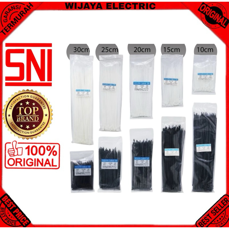 Jual Kabel ties 10cm 15cm 20cm 25cm 30cm isi 100pcs putih hitam kabel ties Cable Tie | Shopee ...