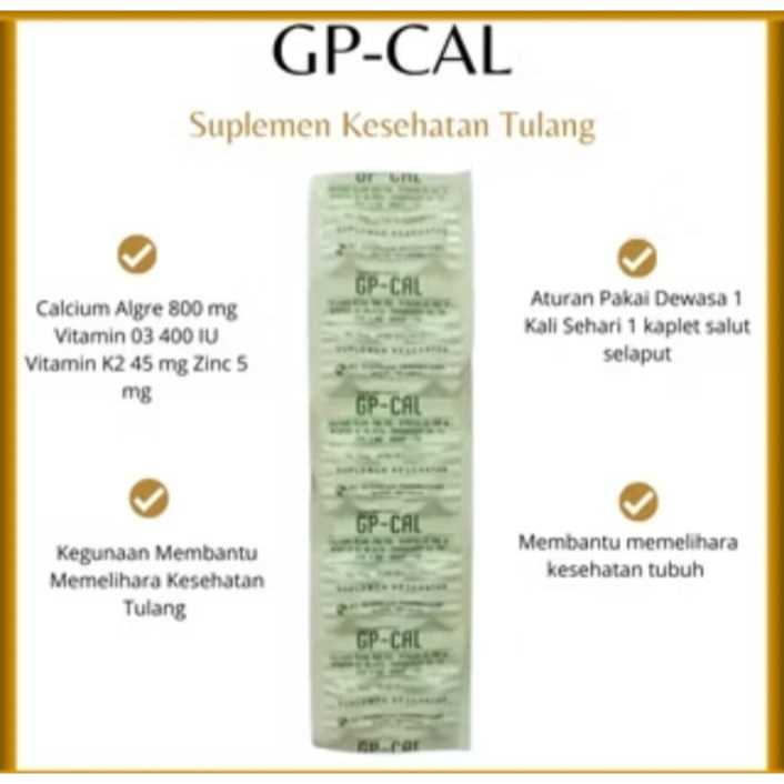 Jual GP CAL Strip 10 Kaplet Membantu Kesehatan Tulang | Shopee Indonesia