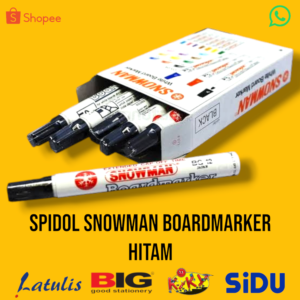 Jual (12pc) SPIDOL WHITEBOARD SNOWMAN BG 12 / SEPIDOL PAPAN TULIS BG 12 ...