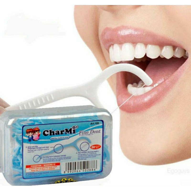 Jual CHARMI DENTAL FLOSS PICK BRUSH TUSUK GIGI CHAR MI / PEMBERSIH GIGI ...