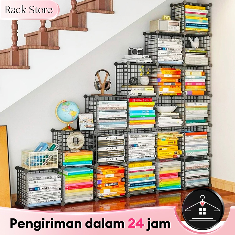 Jual Rak Buku Rak Serbaguna 1-6 layer rak toys storage box rak besi ...