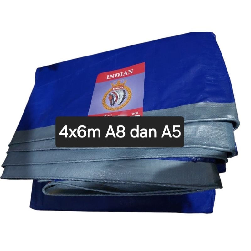 Jual Terpal plastik lembaran 4x6m dan 4x5M A8 merk India dan A5 merk ...