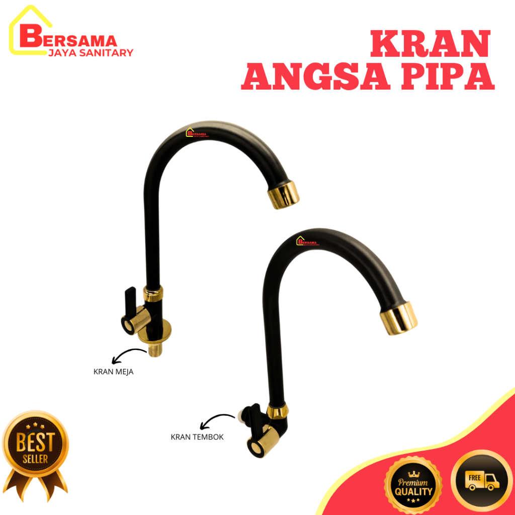 Jual Kran angsa pipa dinding black gold / Kran angsa pipa meja black ...