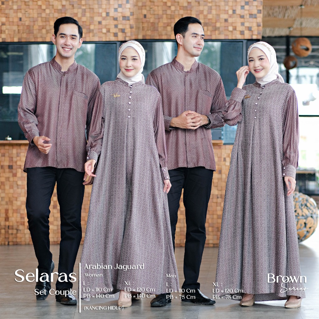 Jual Selaras Couple Lebaran Keluarga Gamis Muslim Koko Kemeja Pria ...