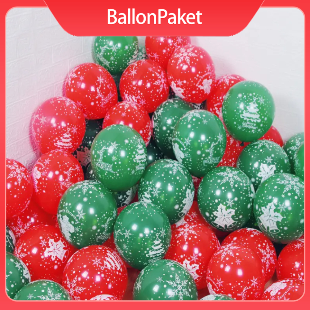 Jual Balon Latex Natal Merry Christmas Ukuran 12 Inch Isi 100 Pcs ...