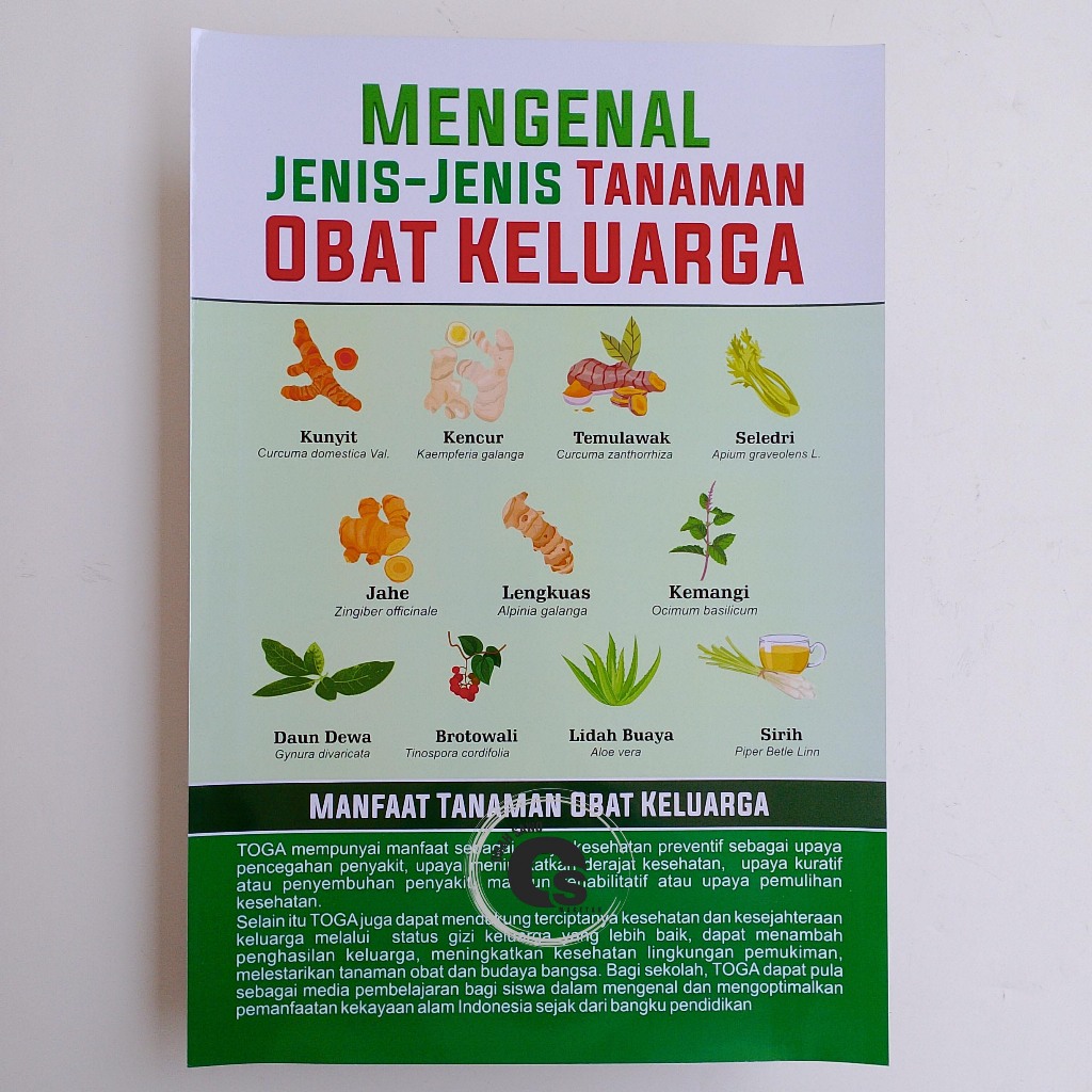 Jual Poster Mengenal Jenis Jenis Tanaman Obat Keluarga - Manfaat Toga ...