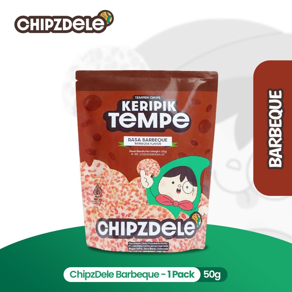 Jual Chipzdele Keripik Tempe Rasa Barbeque 50 gram - 1 Pack | Shopee ...