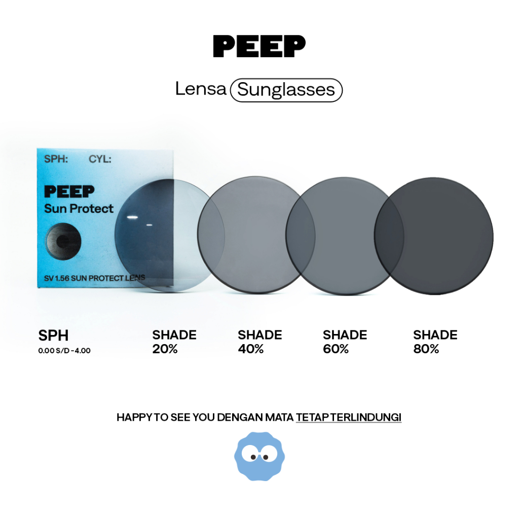 Jual Peep Eyewear - Lensa Sunglasses Hitam (Mata Normal & Mata Minus ...