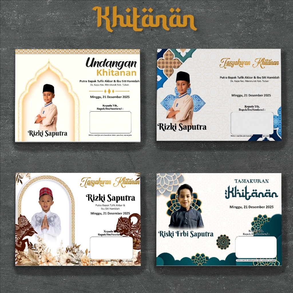 Jual Undangan Khitan Lipat 2 150gsm / Tasyakuran Khitan / Khitanan ...