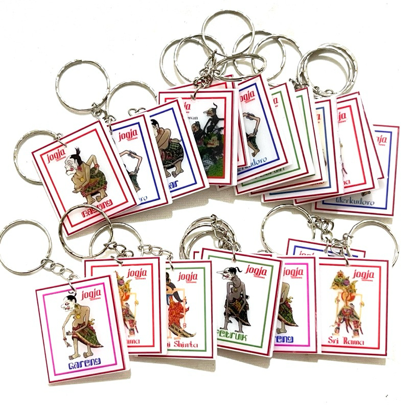 Jual Gantungan kunci akrilik edisi wayang Jogja 1 kodi (isi 20pcs) Souvenir oleh oleh khas ...