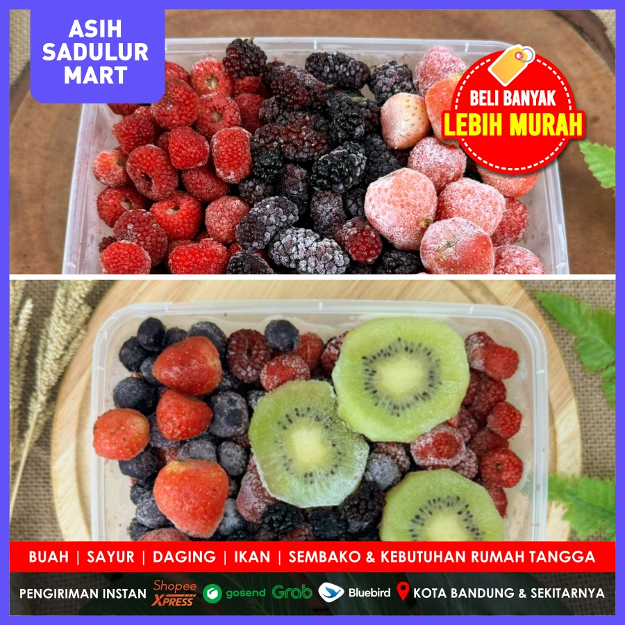 Jual Mix Berries (Berry) Stroberi Rasberi Raspberry Blackberry ...