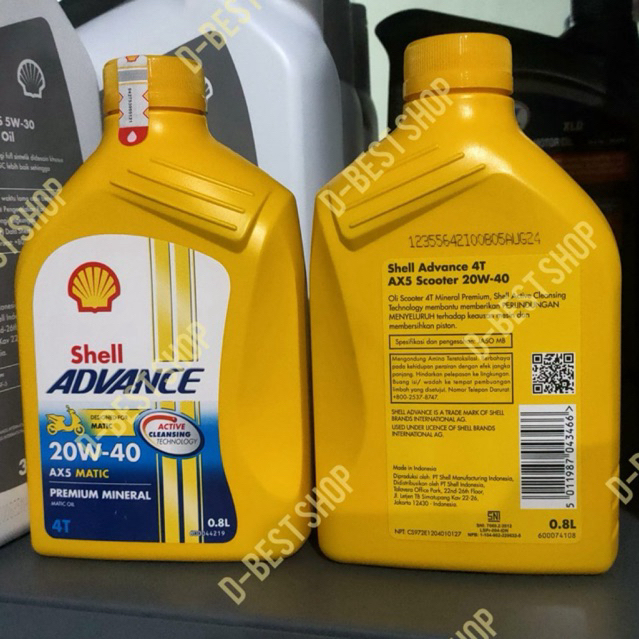 Jual Oli motor matic shell AX5 Matic 4T 20W/40 - 0,8 liter | Shopee ...