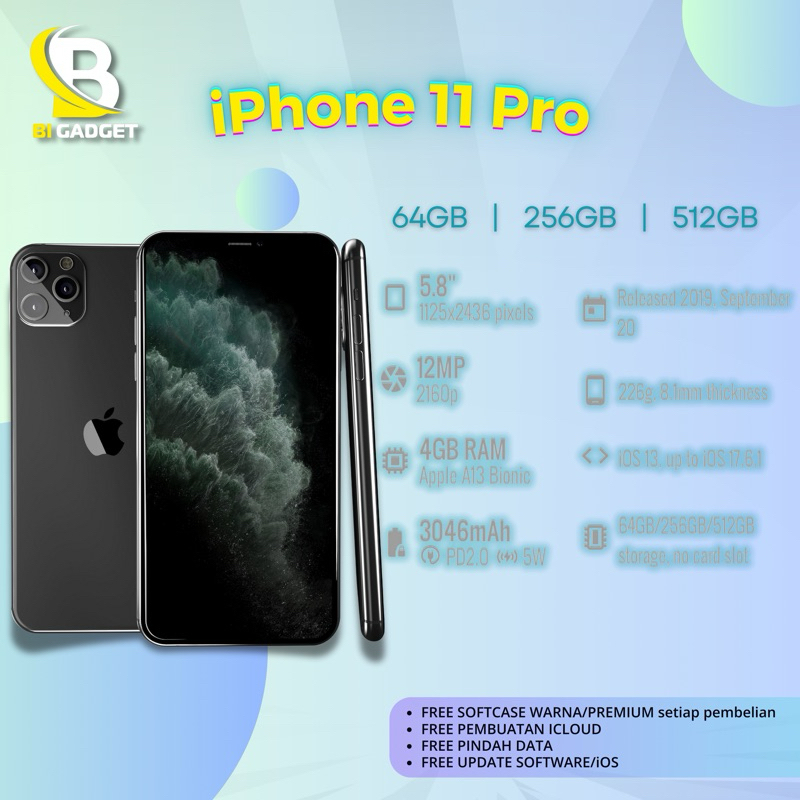 Jual PROMO !!! 11 Pro 64GB & 256GB second Original Fullset | Shopee Indonesia