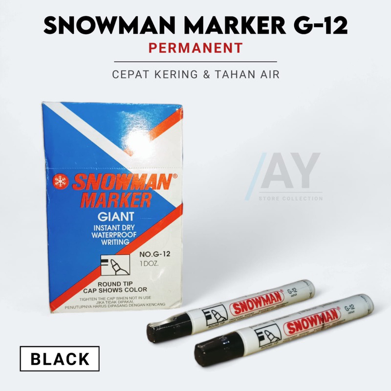 Jual Spidol Permanen Besar Snowman Marker | Spidol hitam Permanent ...