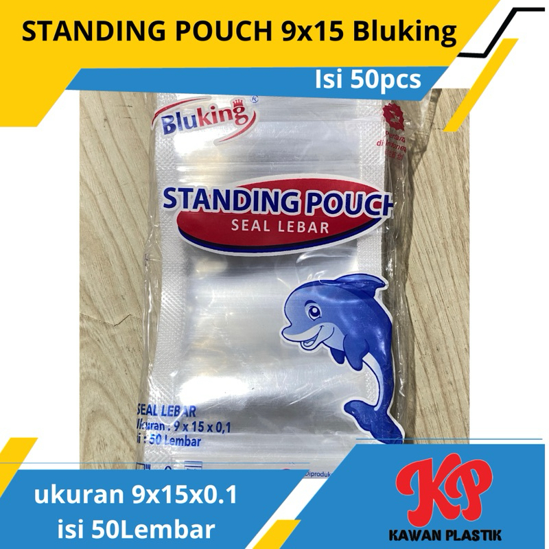 Jual (isi 50) Plastik Standing Pouch 9x15 Dolphin Bluking | Shopee Indonesia