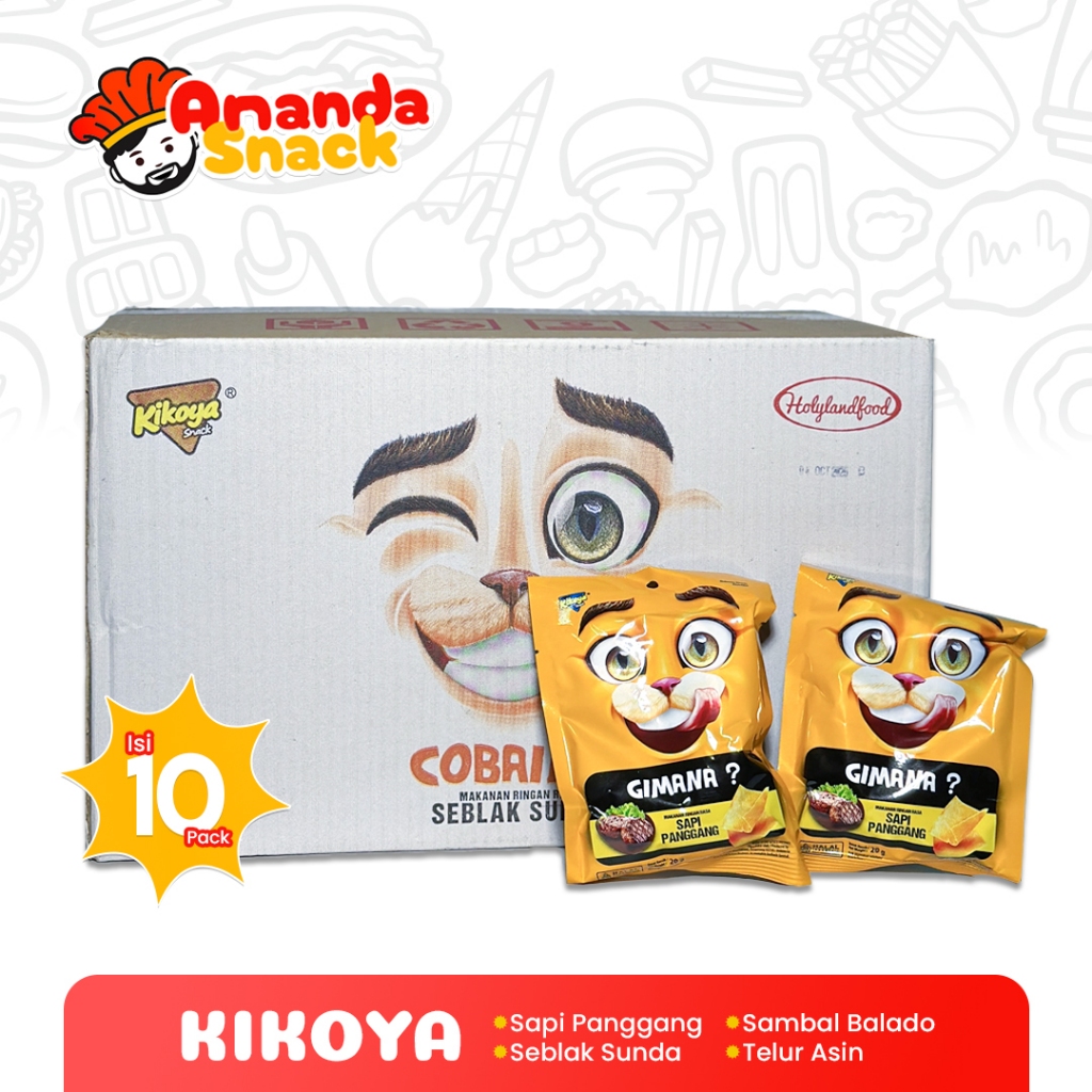 Jual 1 DUS Kikoya Snack Makanan Ringan Isi (10 Pack/100 Pcs) | Shopee ...