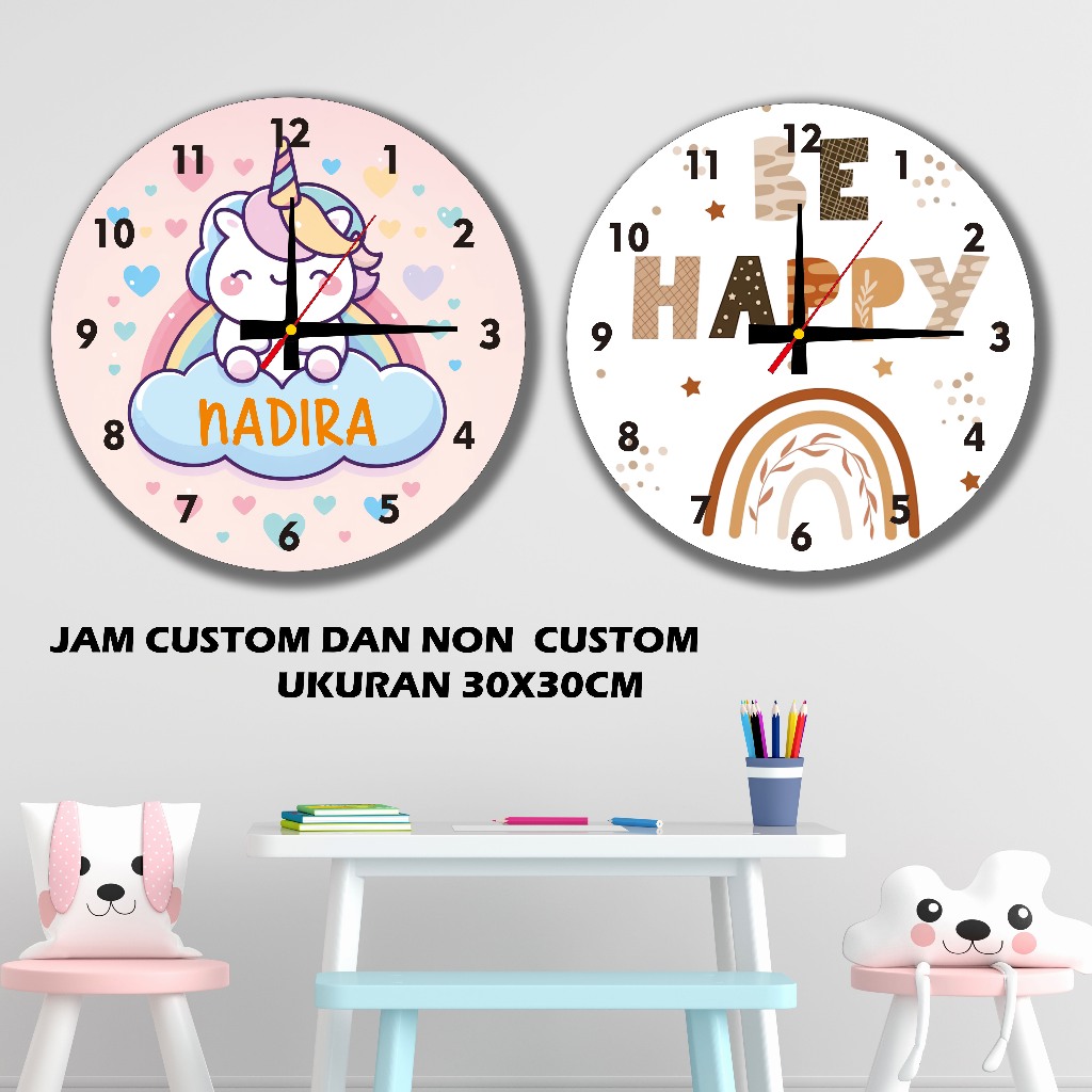 Jual JAM DINDING KAYU / SWEEP MOVEMENT / JAM DINDING AESTHETIC / JAM ...