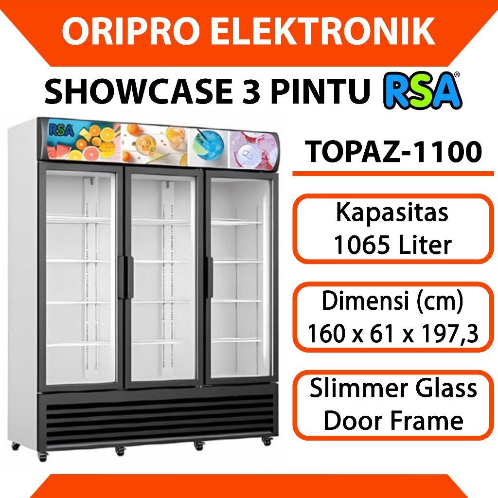 Jual Kulkas Display Cooler Showcase 3 Pintu 1065 Liter RSA TOPAZ-1100 ...