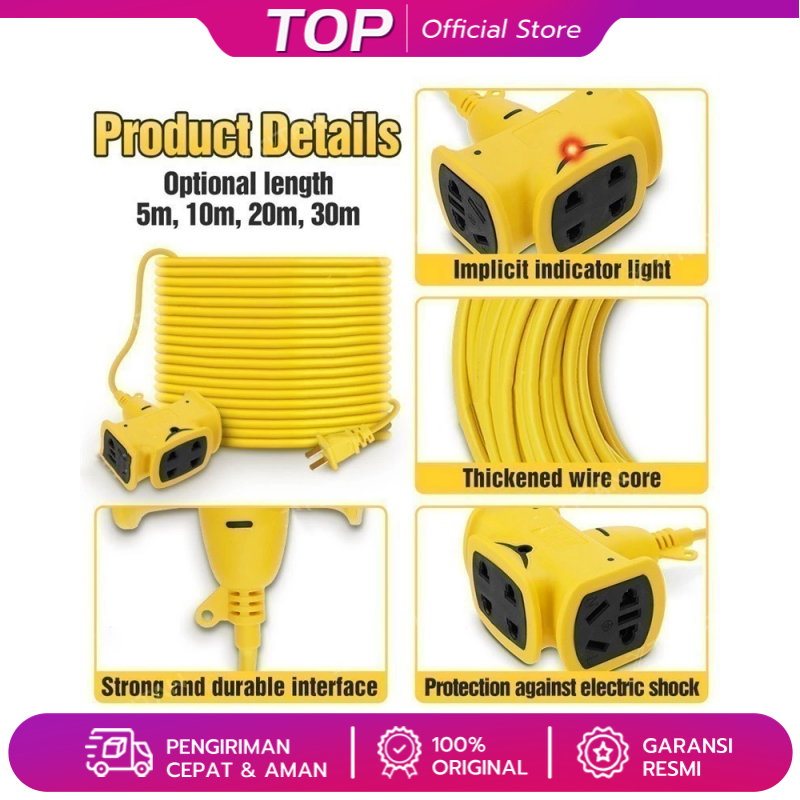 Jual 【READY YA】Extension Cord Socket With Cable Extra-long Plug-in ...