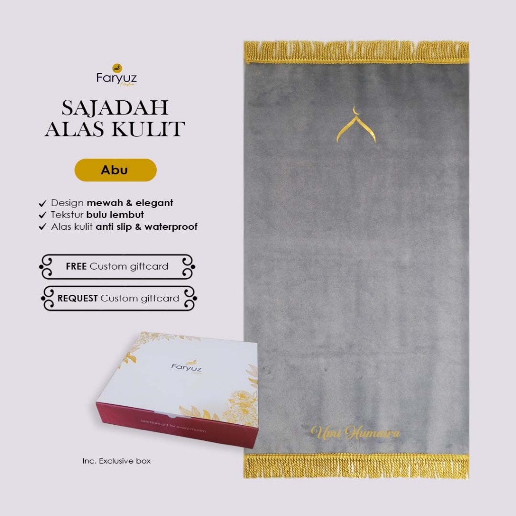 Jual Faryuz - Sajadah Abu Polos Alas Kulit Premium Alas Kulit Sejadah ...